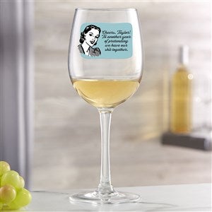 Cheers Personalized White Wine Glass