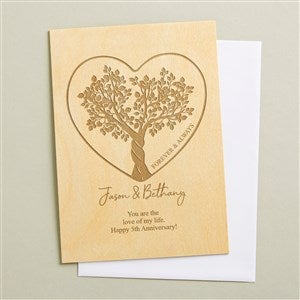 Rooted in Love Personalized 5x7 Wooden Greeting Card