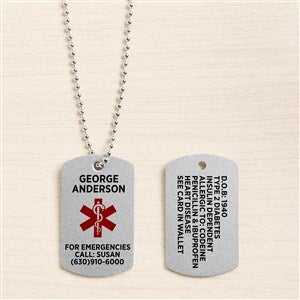 Medical Personalized 2 Sided Dog Tag