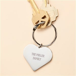 Family Forever Engraved Heart Keychain
