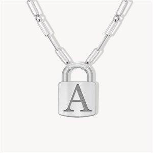 Personalized Initial Padlock Necklace