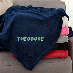 Shadow Name Embroidered Fleece Throw