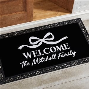 Holiday Bow Personalized Christmas Doormat - 24x48