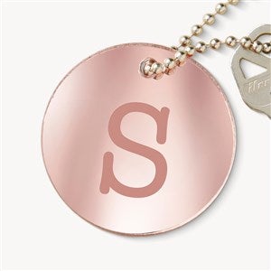 Initial Personalized Rose Gold Mirrored Round Acrylic Keychain