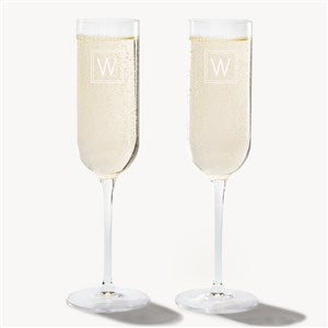Initial Luigi Bormioli® Engraved Champagne Flute Collection