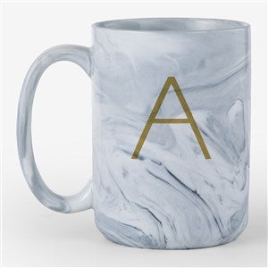 Large Initial Personalized 11oz Marble Ceramic Mug - Gray