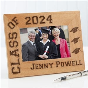 Personalized Wooden Graduation Photo Frame - Hats Off Edition