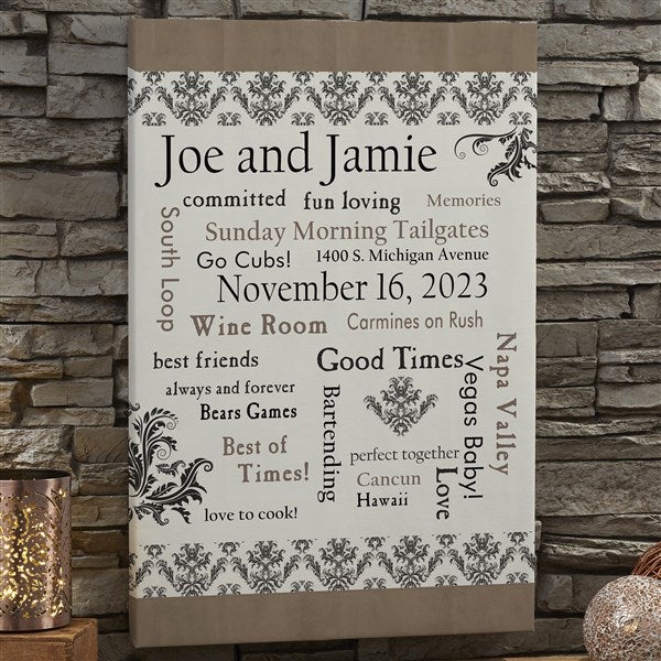 Personalized Wedding Gift Canvas Art - Life Together