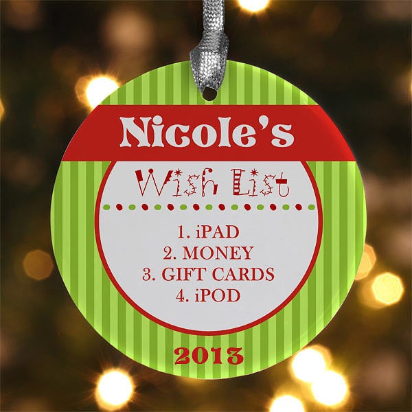 10958 - My Wish List Personalized Ornament