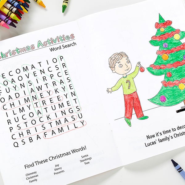 Personalized Christmas Coloring Book & Crayon Set