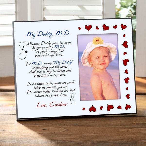 Personalized Medical Doctor Picture Frame - My Daddy, M.D.