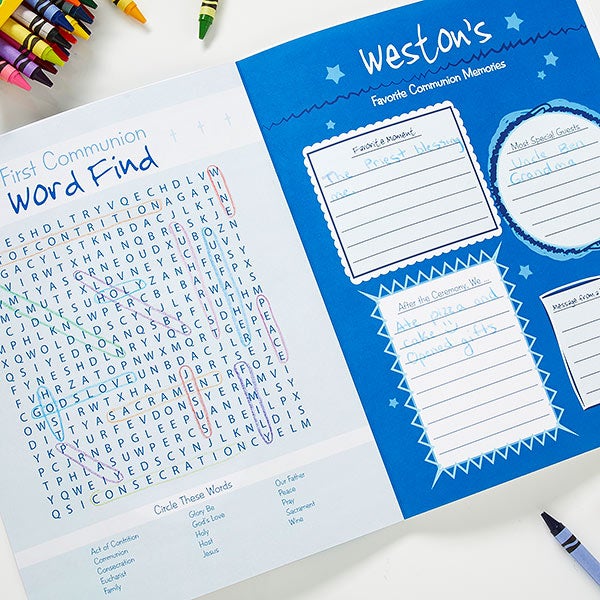 Personalized First Holy Communion Memory Book - Communion Boy