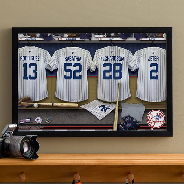 11749 - NY Yankees MLB Personalized Locker Room Canvas Print