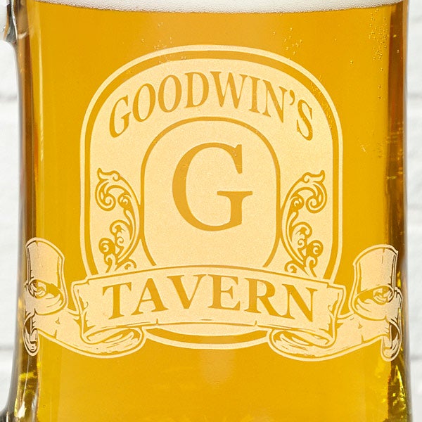 Personalized Beer Mugs - Engraved Bar Sign