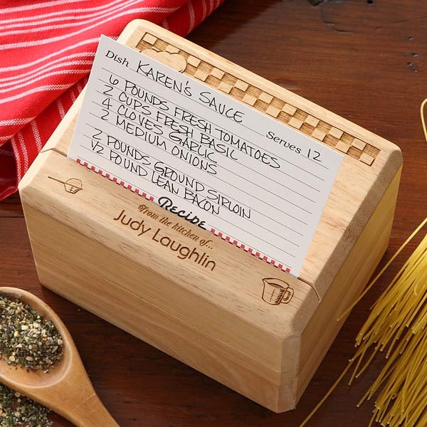 Personalized Recipe Card Box - Bon Appetit