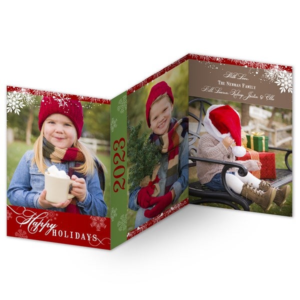 Personalized Photo Holiday Cards - 3 Panel