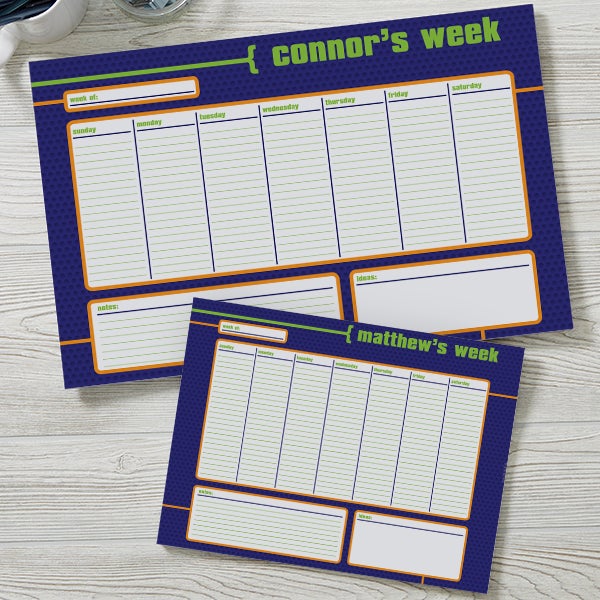 12311 - His Weekly Agenda Personalized Weekly Planner