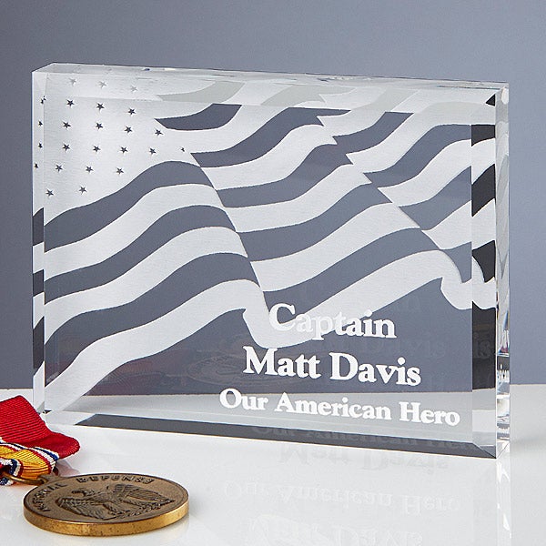 Personalized American Flag Hero Keepsake Gift