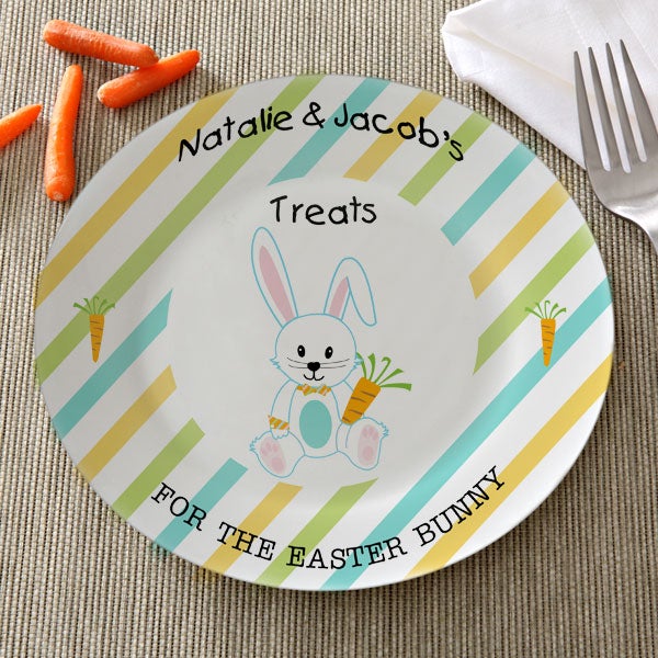 12711 - Treats For The Easter Bunny Personalized Plate