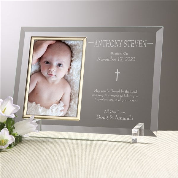 Engraved Christening Picture Frames - Christened With Faith