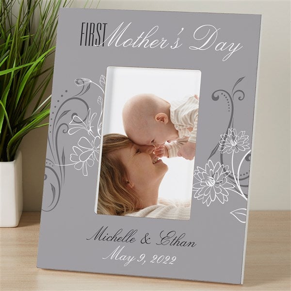 Her First Mother's Day Personalized 4x6 Photo Frame Vertical