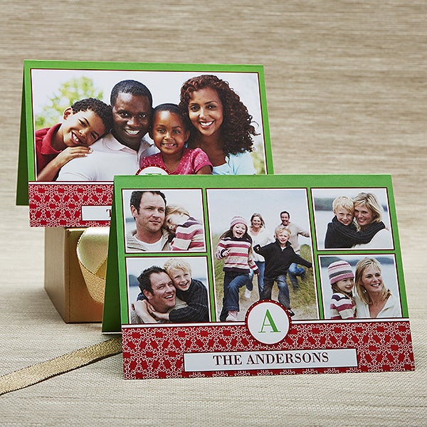 Personalized Photo Christmas Cards - Holiday Monogram - One Picture