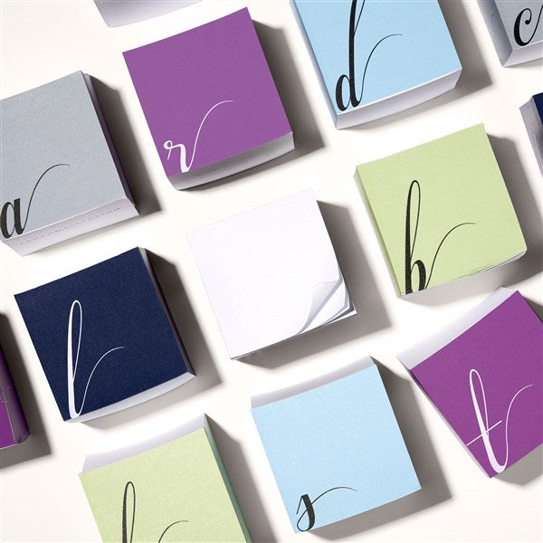 Personalized Sticky Note Cubes - Stylish Monogram