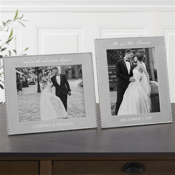 Mariposa® String of Pearls Personalized Wedding Photo Frame-8x10