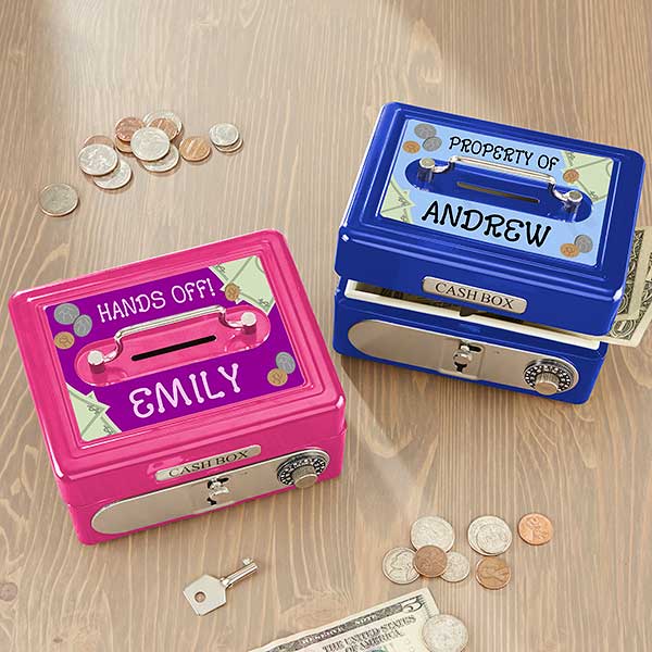 My Private Stash Personalized Cash Box - Hot Pink