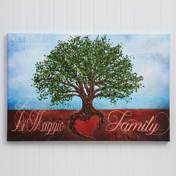 14137 - Grown with Love Family Tree Personalized Canvas Print
