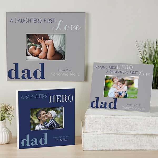 Personalized Dad Picture Frames - First Hero, First Love