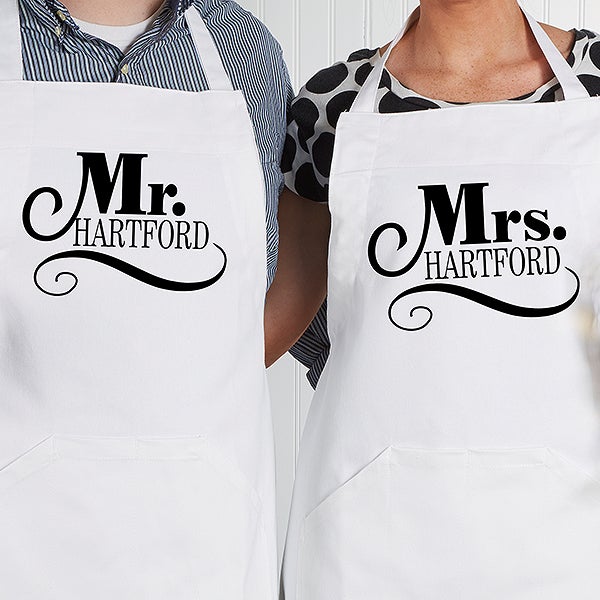 Personalized Wedding Aprons - Happy Couple