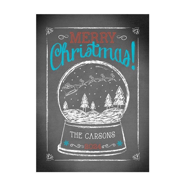 Personalized Christmas Card - Snow Globe