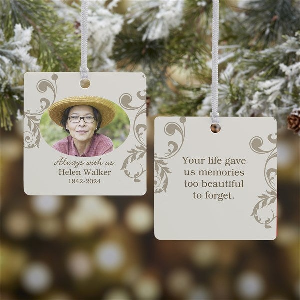 In Loving Memory Personalized Memorial Photo Ornament - 2 Sided Metal