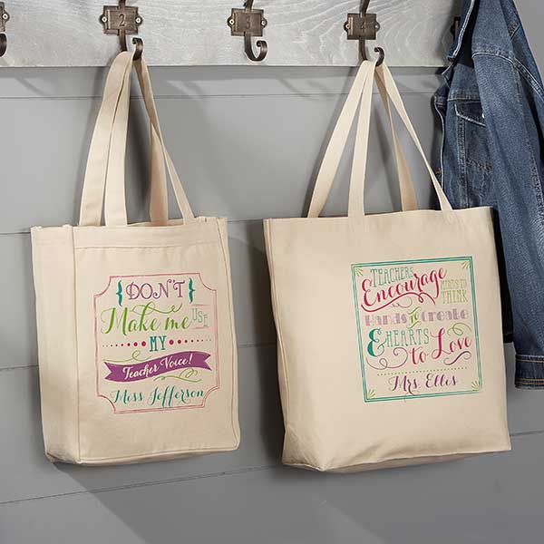 Personalized Teacher Tote Bag - Teacher Quotes