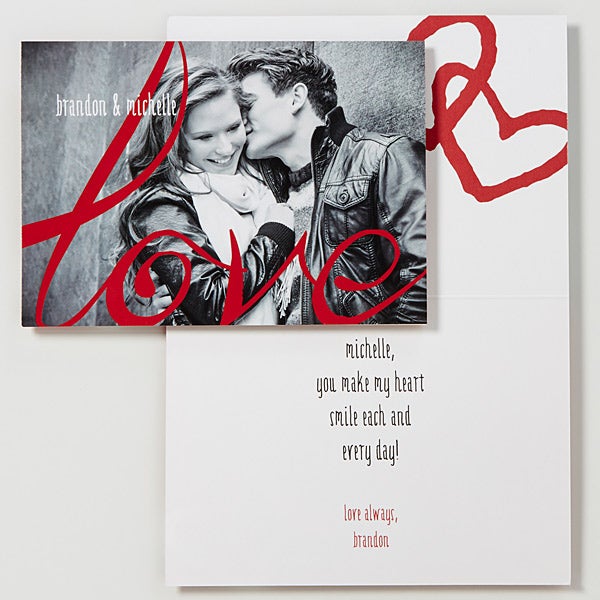 Personalized Romantic Photo Greeting Card - Love Always