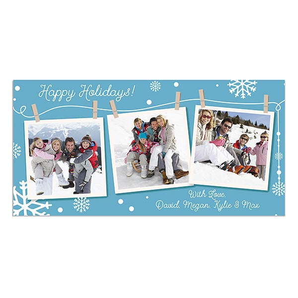 Clothesline Snow Holiday Photo Card