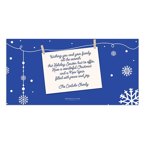 Clothesline Snow Premium Holiday Photo Card