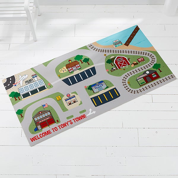 Transportation Village Kids Personalized Town Play Mat