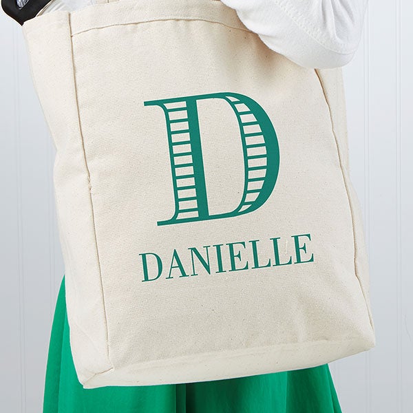 Personalized Tote Bags - Striped Monogram