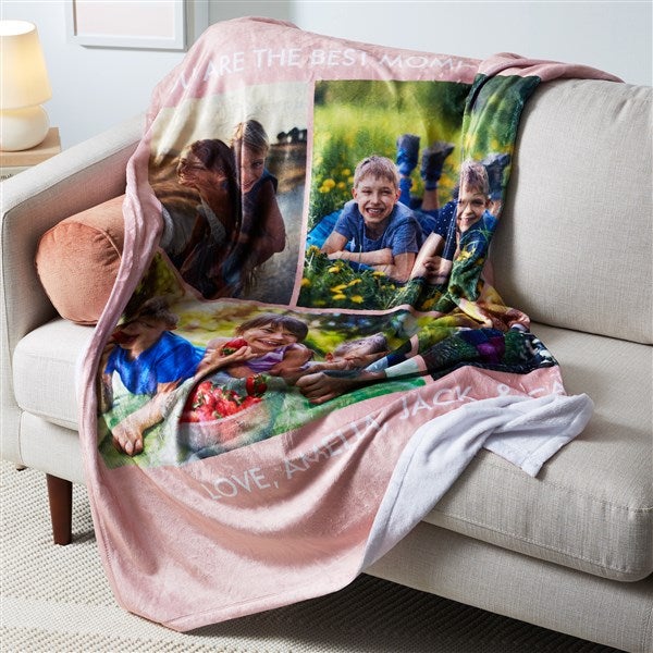 Picture Perfect Personalized Fleece Photo Blankets - 4 Photos