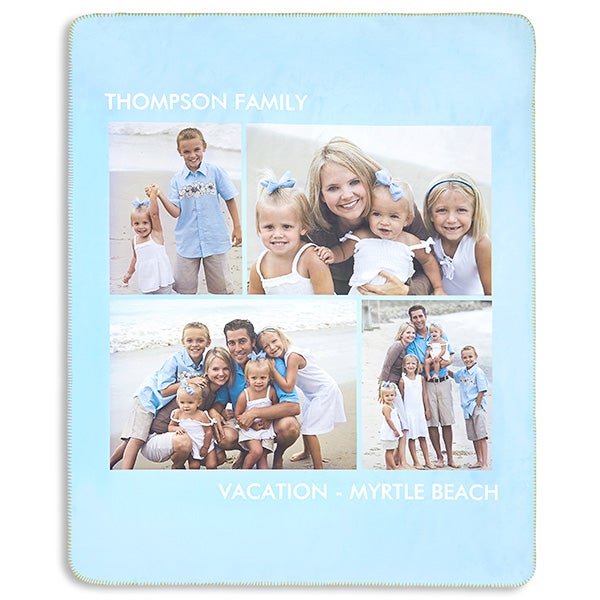Personalized 4 Photo Premium Sherpa Blanket - Picture Perfect