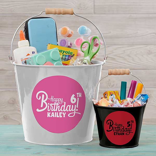 16512 - Birthday Treats Personalized Metal Bucket