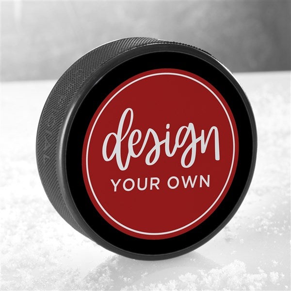 Design Your Own Personalized Hockey Puck- Black