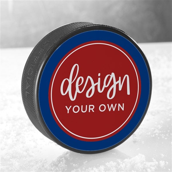 Design Your Own Personalized Hockey Puck- Blue