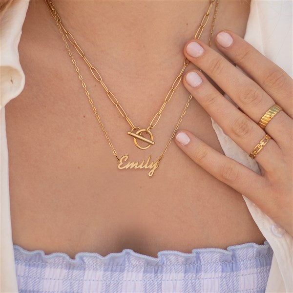 Personalized Gold Name Necklace - Contemporary Script - 10k Gold