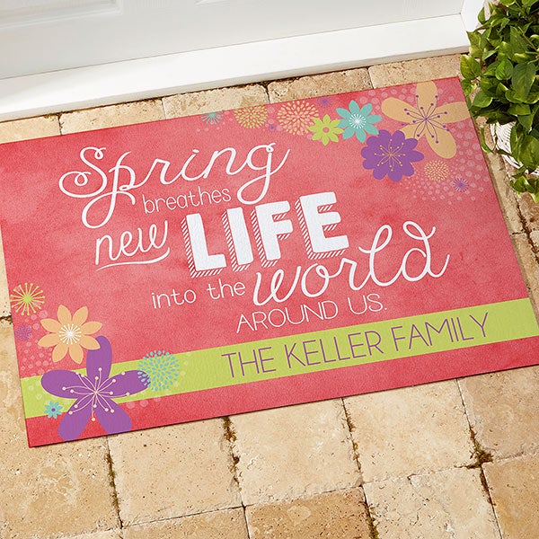 Personalized Spring Flowers Doormats