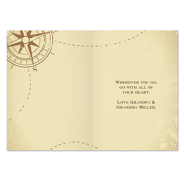 Personalized Graduation Greeting Card - Compass Inspired