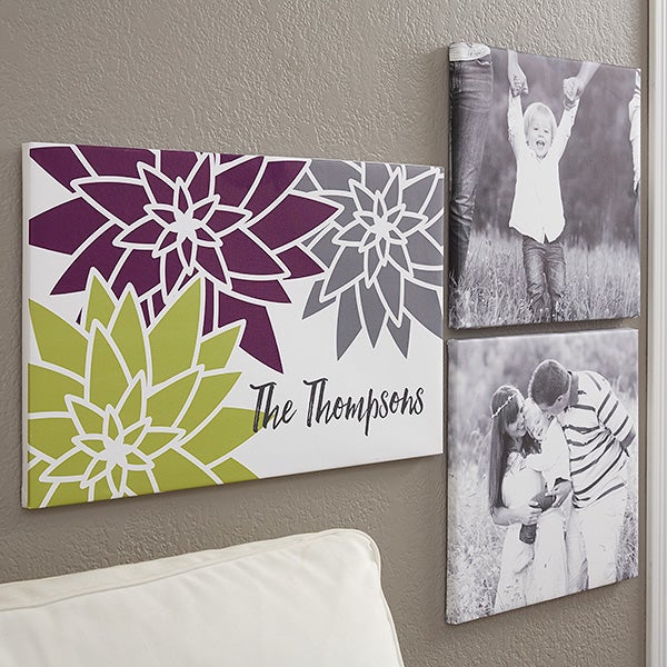 Personalized Canvas Print - Mod Floral