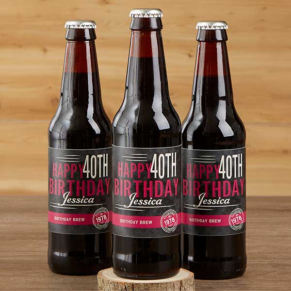 Personalized Birthday Beer Bottle Labels - Vintage Age - Birthday Gifts